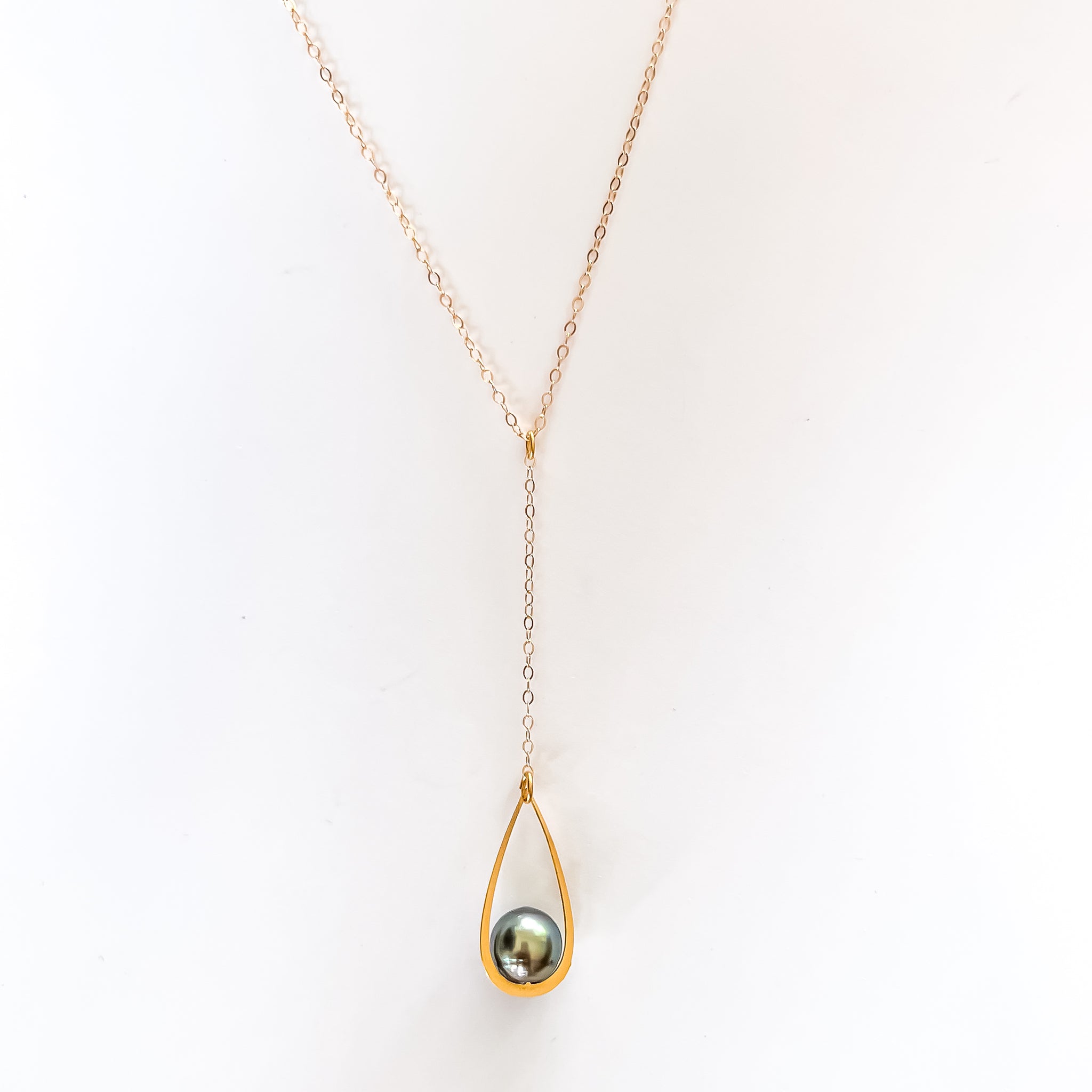 Tahitian Pearl Teardrop Necklace - Pearl Necklace